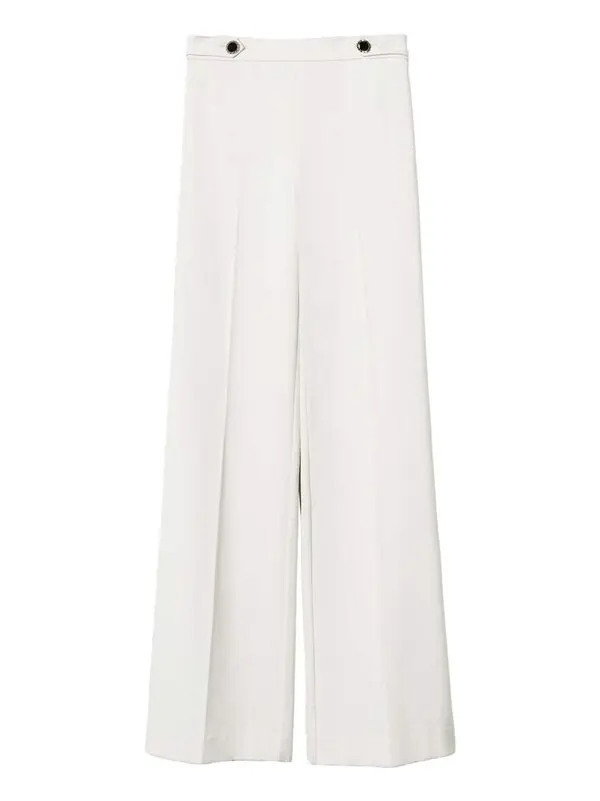 TWINSET Button-detail Wide-leg Trousers - White