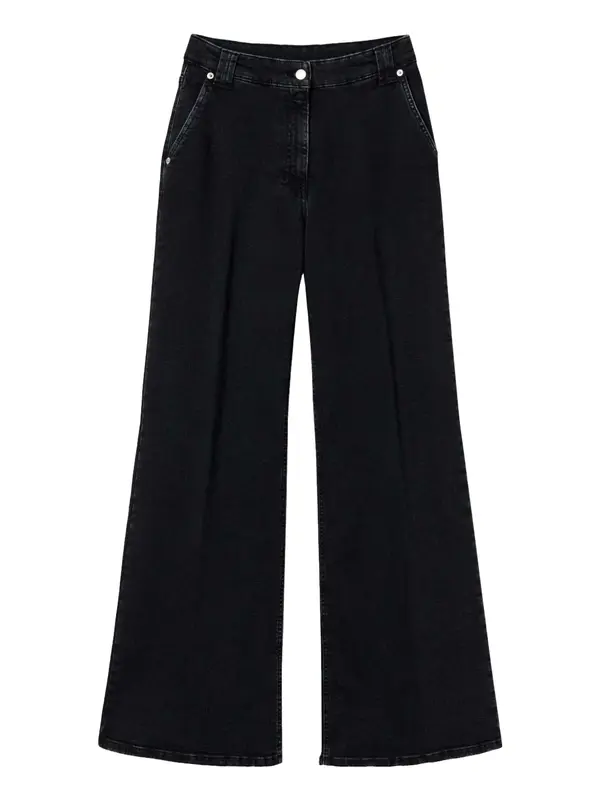 TWINSET Pressed-crease Wide-leg Jeans - Black