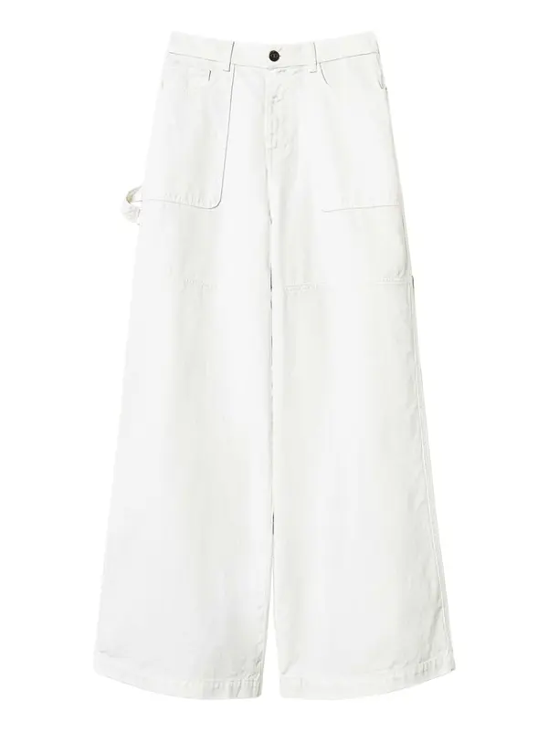 TWINSET Wide-leg Cargo Jeans - White