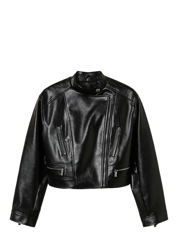 TWINSET Faux-leather Biker Jacket - Black