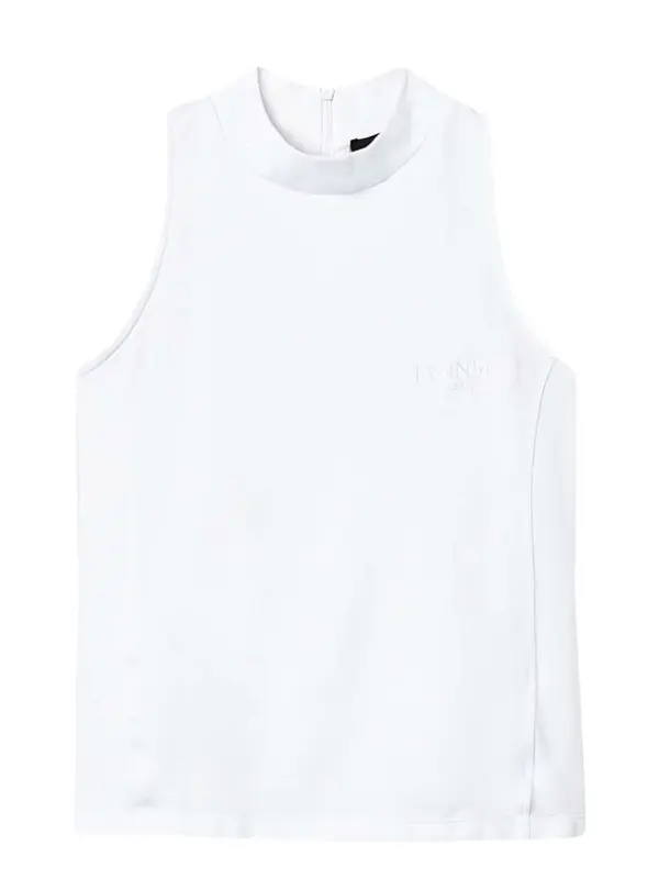 TWINSET Sleeveless Mock Neck Tank Top - White