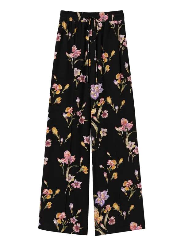 TWINSET Floral-print Trousers - Black