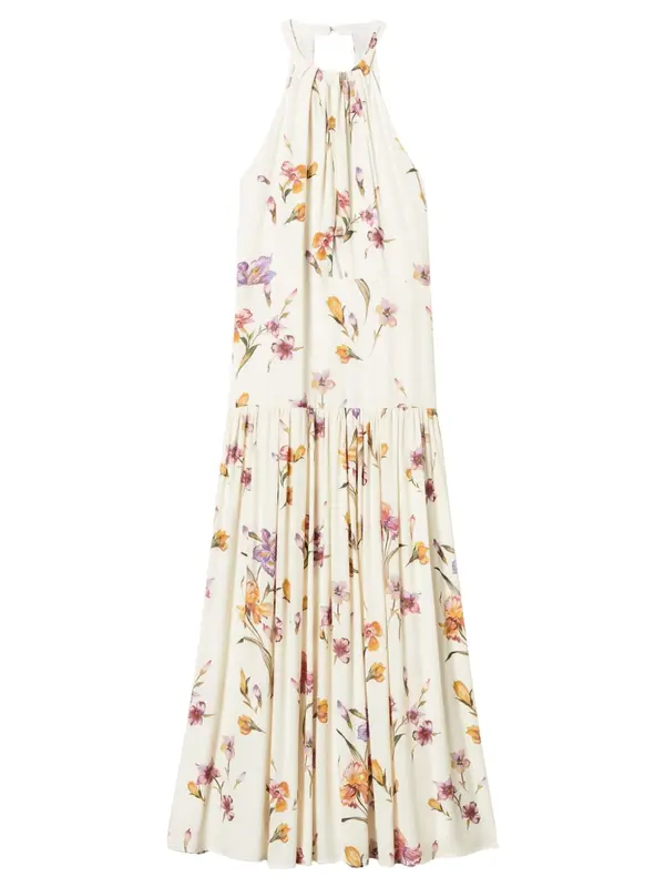 TWINSET Floral-print Crepe Dress - White