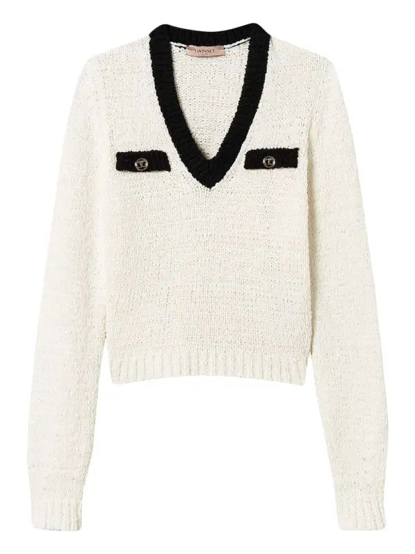 TWINSET Button-detailed Jumper - Neutrals