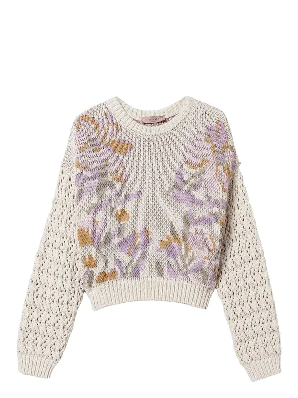 TWINSET Floral-jacquard Sweater - White