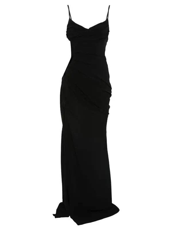 MUGLER Illusion Cut-out Gown - Black