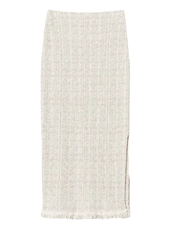 TWINSET Lurex-detail Jacquard Midi Skirt - Neutrals