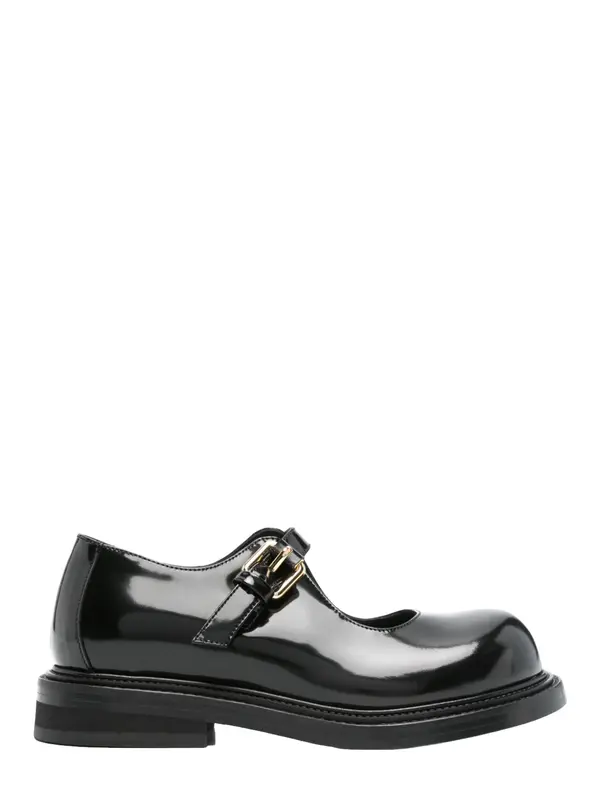 Moschino Leather Mary Jane Flats - Black