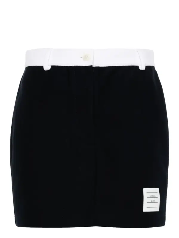 Thom Browne Logo-patch Mini Skirt - Blue