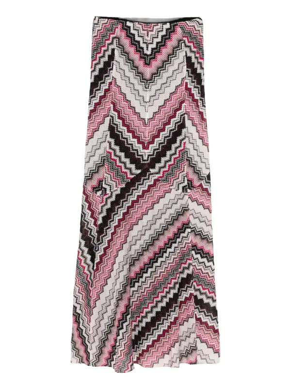 Missoni Zigzag-pattern Lamé Maxi Skirt - Black