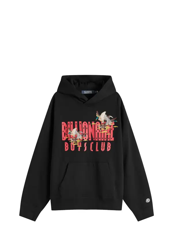BILLIONAIRE BOYS CLUB Duck Embroidered Straight Logo Hoodie - Black
