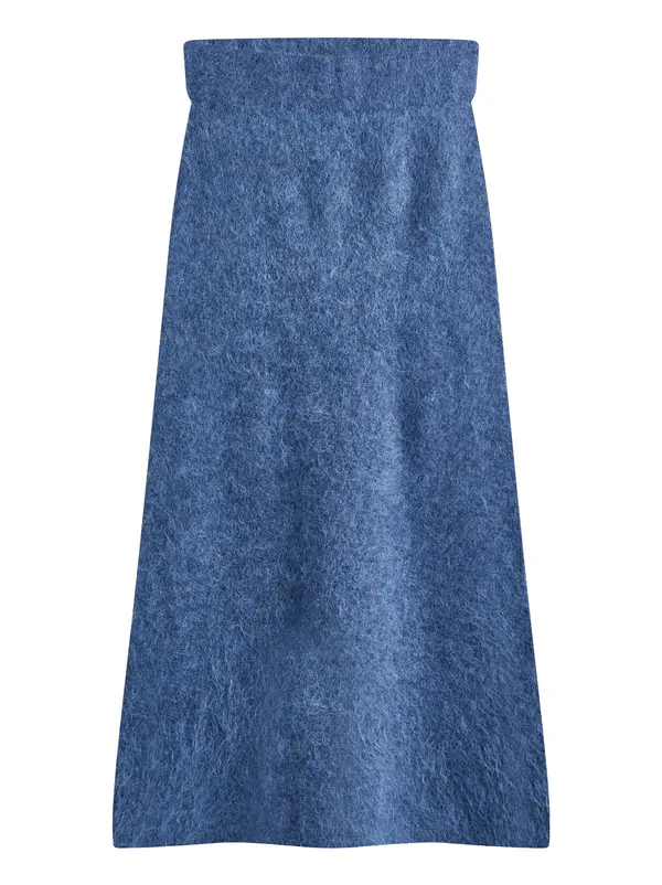 HOLZWEILER Fure Fluffy Midi Skirt - Blue