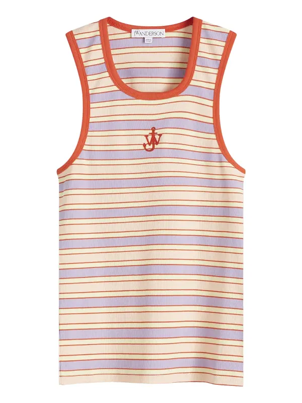 JW Anderson Striped Contrast Trim Vest - Pink/multi