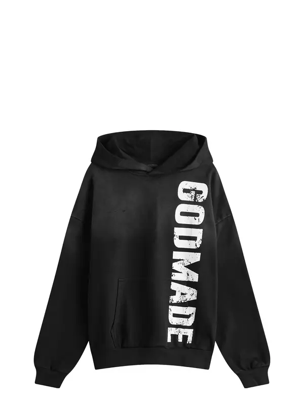 GOD MADE Logo Hoodie - Washed Black