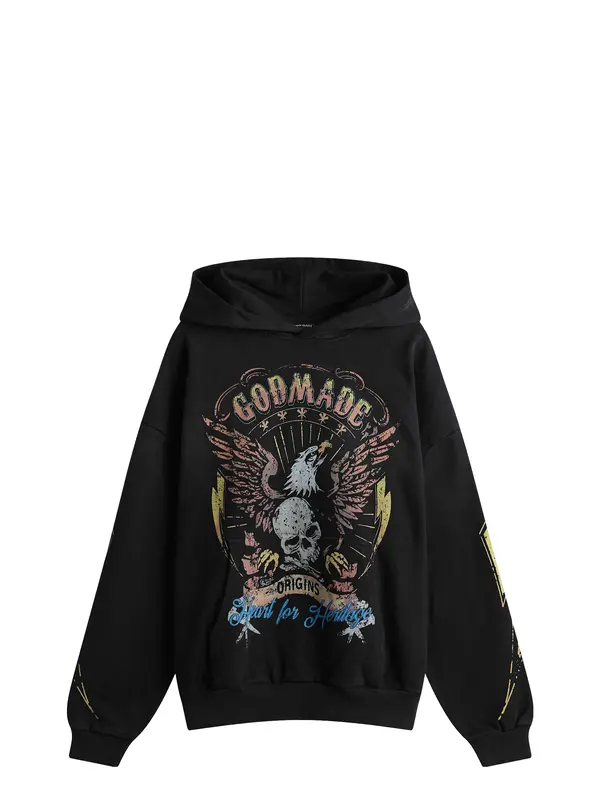 GOD MADE Origins Hoodie - Washed Black