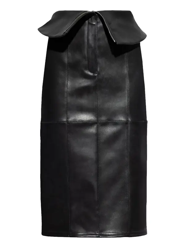 Alexander McQueen Leather Pencil Skirt - Black