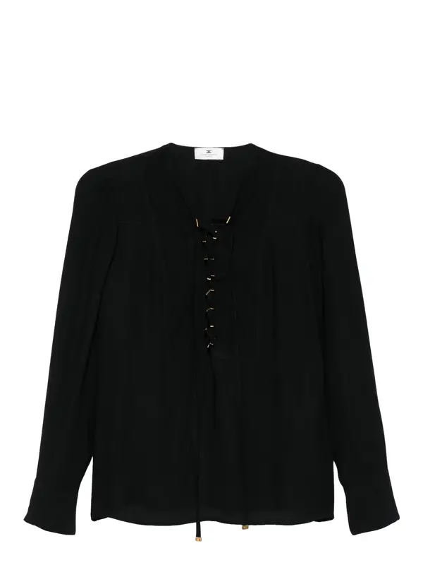 Elisabetta Franchi Lace-up Blouse - Black