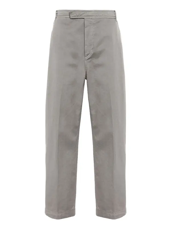 Thom Browne Rwb Stripe Cotton Chinos - Grey
