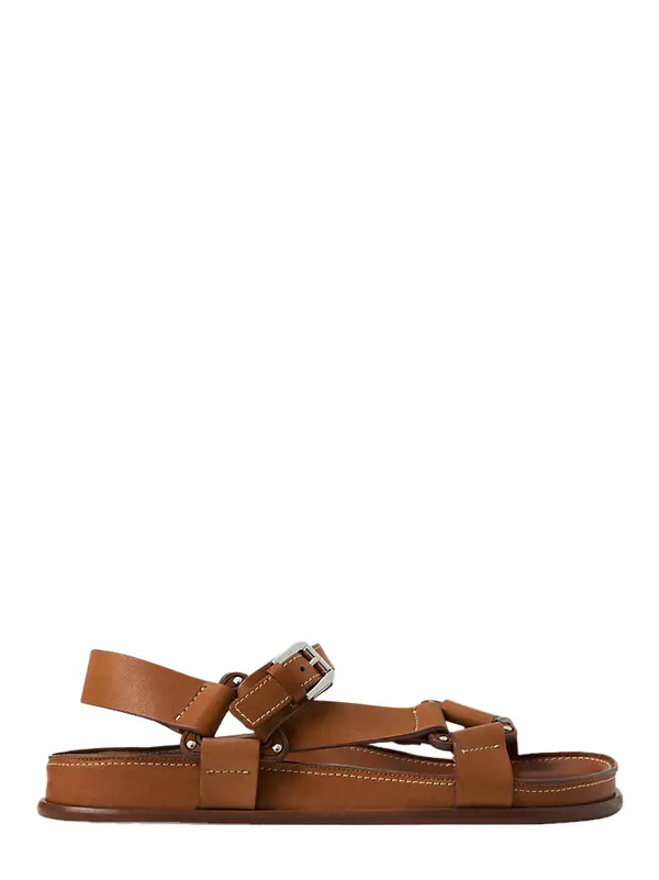 Ralph Lauren Nolen Calfskin Sandal - Rl Gold