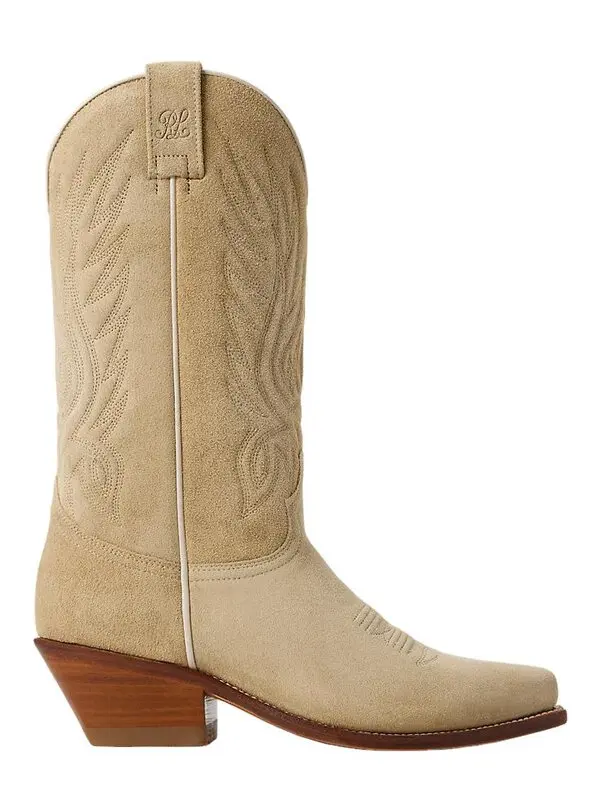 Ralph Lauren Chilton Mm Calf-suede Cowboy Boot - Icon Tan