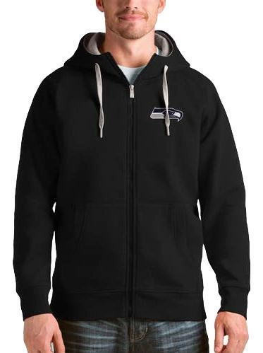 ANTIGUA Seattle Seahawks Victory Full-zip Hoodie - Black