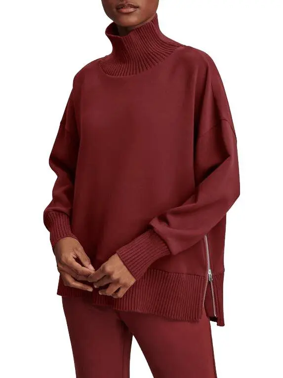 Varley Barker Turtleneck Sweatshirt - New Maroon