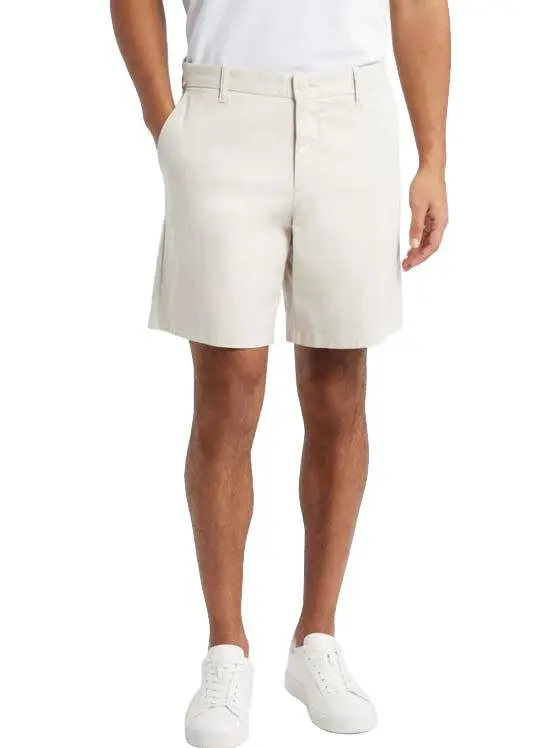 Nordstrom Heron Flat Front Cotton Stretch Twill Chino Shorts - Grey Moonbeam