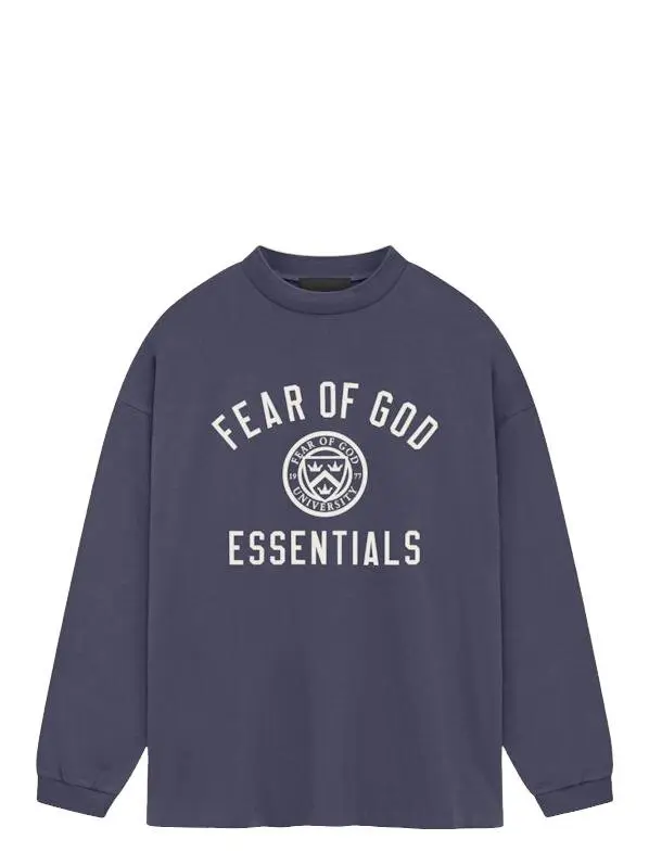 Fear Of God Essentials Jersey Long Sleeve Tee Shirt - Marine