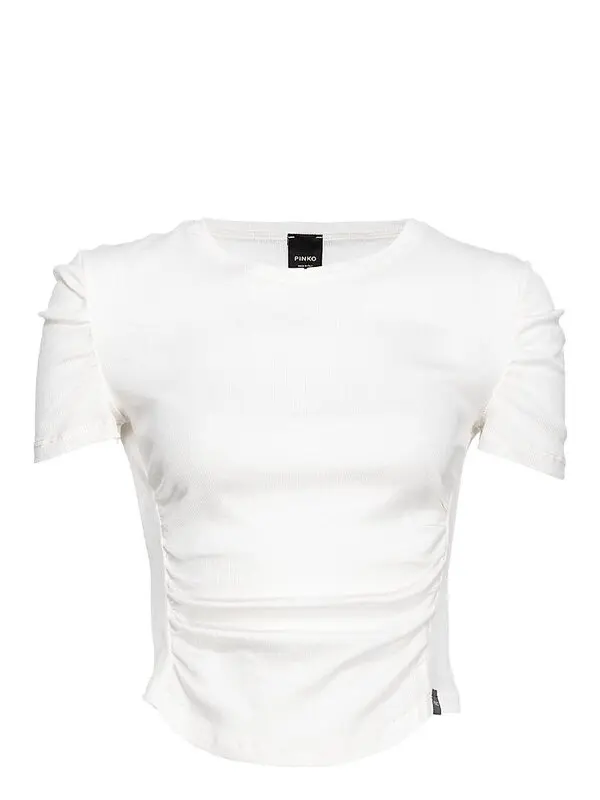 Pinko Martello Ruched Top - Milk White