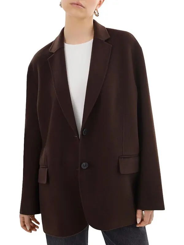 LAMARQUE Ennis Oversized Blazer - Dark Brown