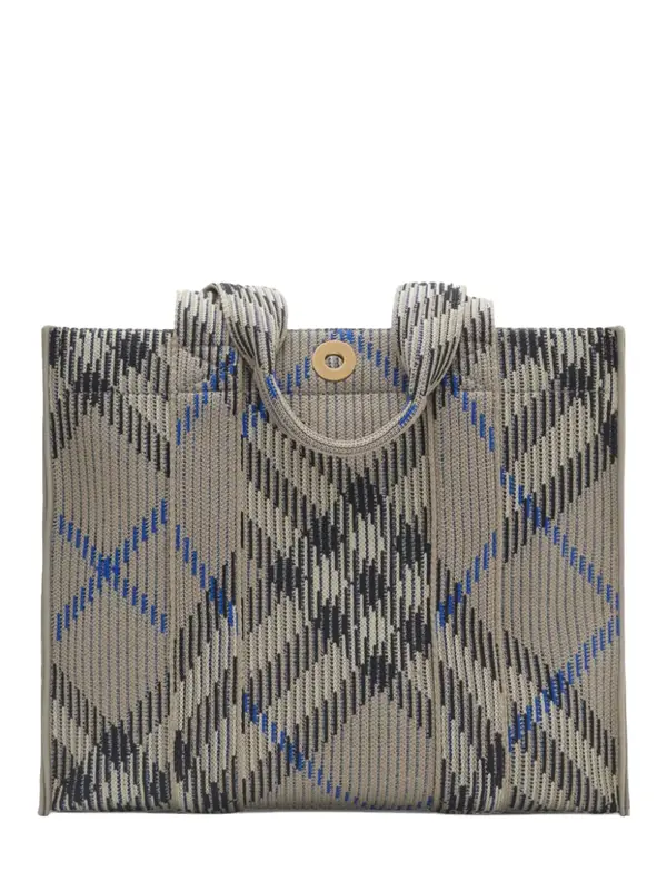 Burberry Check Knitted Tote Bag - Grey