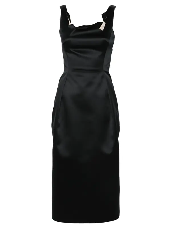 Viktor & Rolf Raw Cut-edge Midi Dress - Black