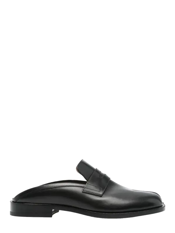MAISON MARGIELA Tabi Toe Leather Slippers - Black