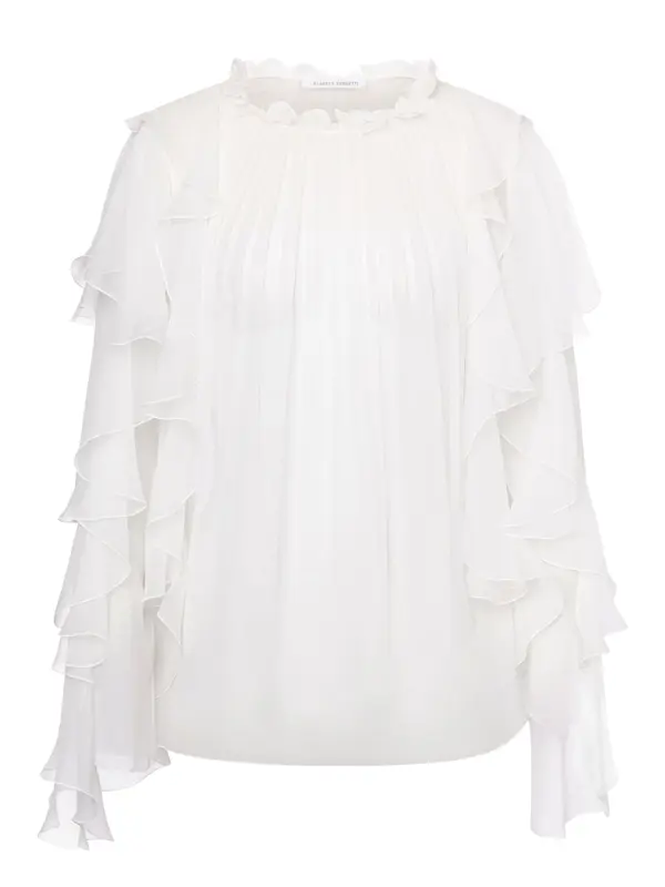 Alberta Ferretti Ruffle-detailing Blouse - White