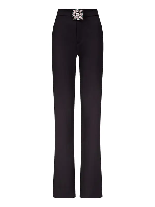 AREA Crystal Brooch Trousers - Black