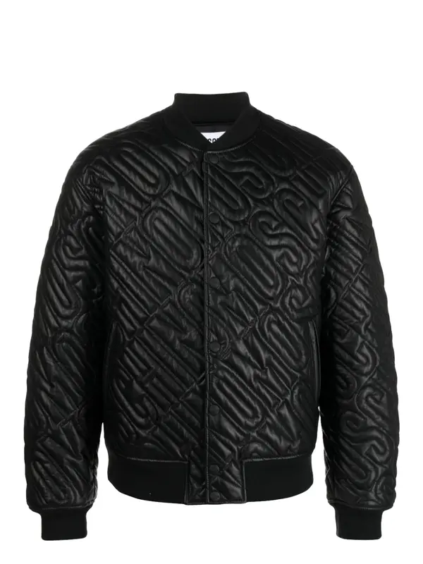 Moschino Logo-embossed Bomber Jacket - Black