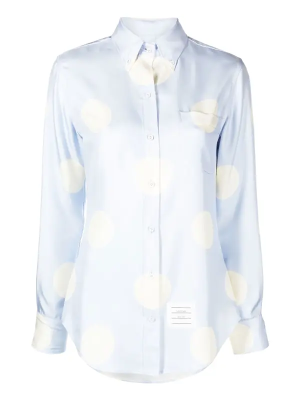 Thom Browne Polka-dot Long-sleeve Shirt - Blue