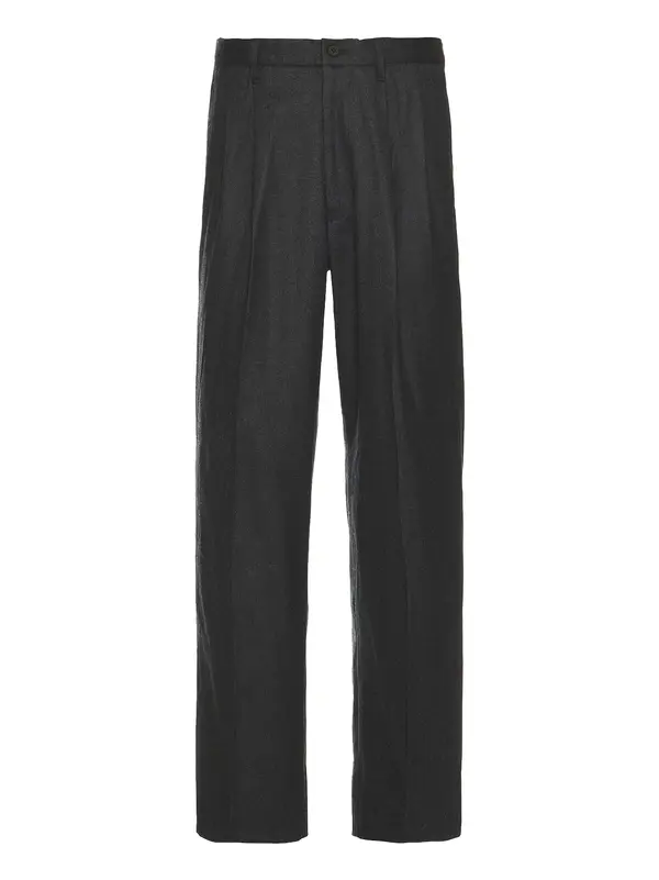 Saturdays Nyc Wool Saxony 2-tuck Pants - Charcoal