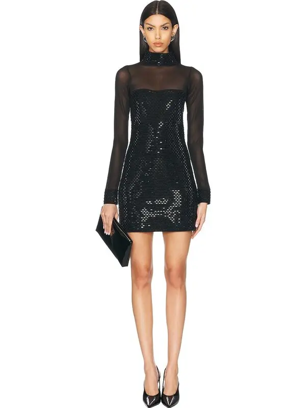Retrofete Willow Embellished Mini Dress - Black