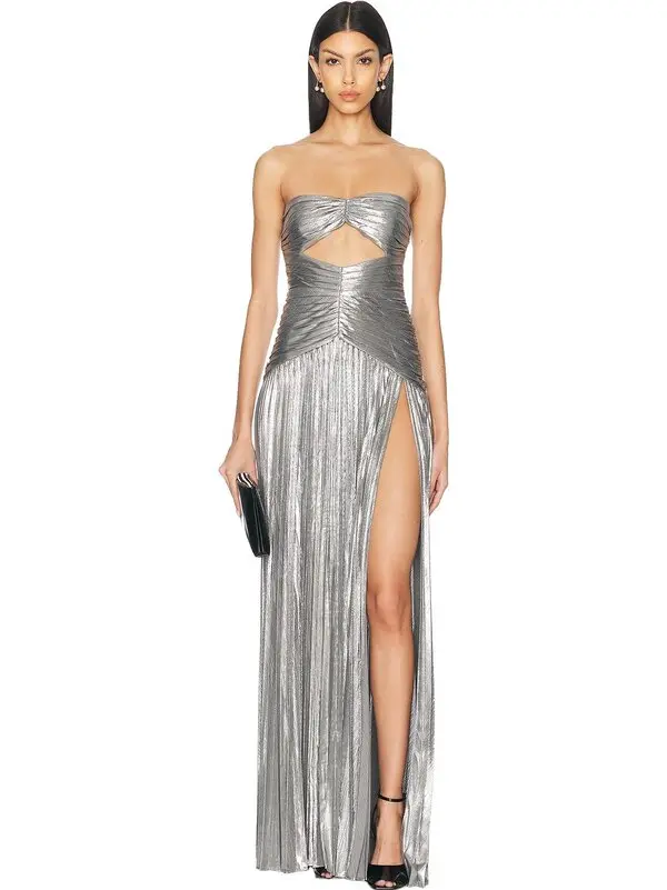 Retrofete Mallory Metallic Dress - Aluminium