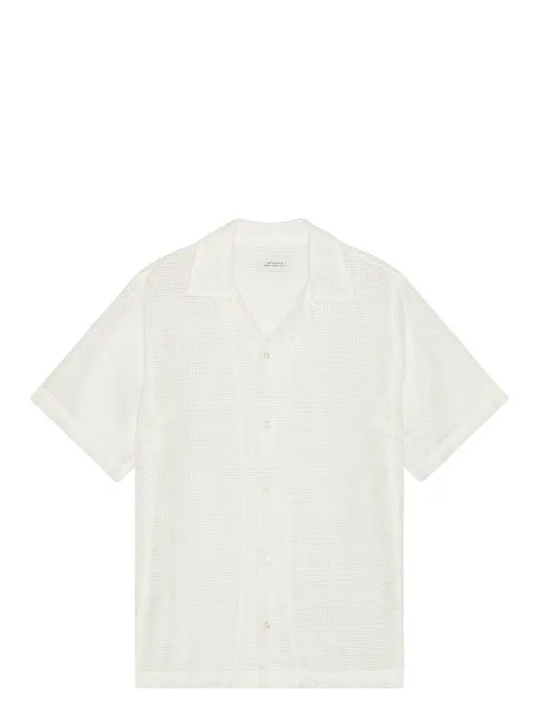 Saturdays Nyc Canty Mesh Short Sleeve Shirt - White