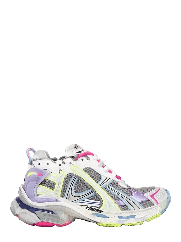 Balenciaga Runner Sneakers - Grey  Lilac  Yellow  Blue & White