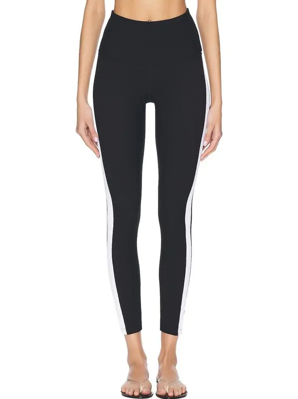 Year Of Ours Thermal Tahoe Legging In Black - Black & Ivory