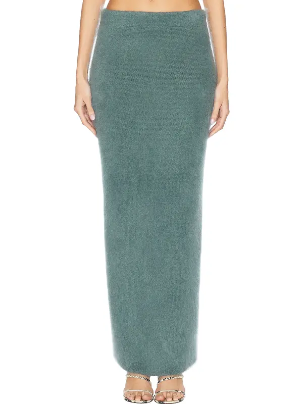 AISLING CAMPS Brushed Mohair Knit Skirt - Teal
