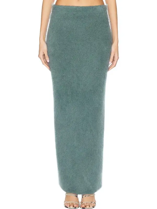 AISLING CAMPS Brushed Mohair Knit Skirt - Teal