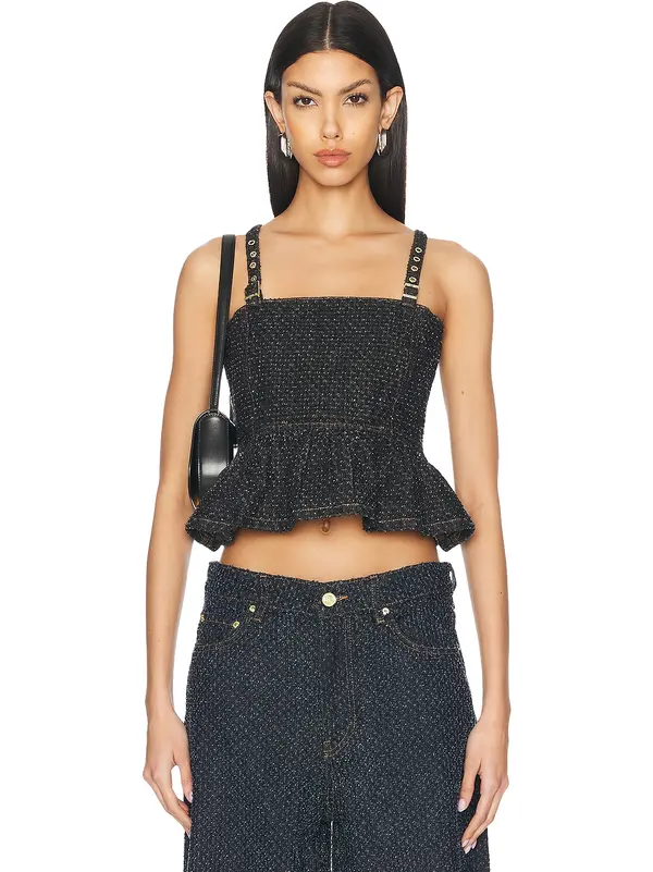GANNI Sleeveless Top - Black
