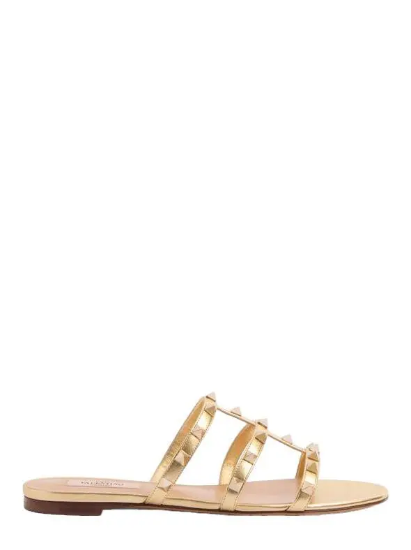 Valentino Garavani Rockstud Slide Sandal - Antique Brass