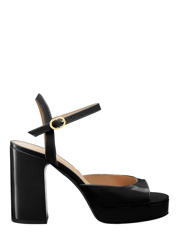 STUART WEITZMAN Dayna Ii Leather Platform Sandals - Black