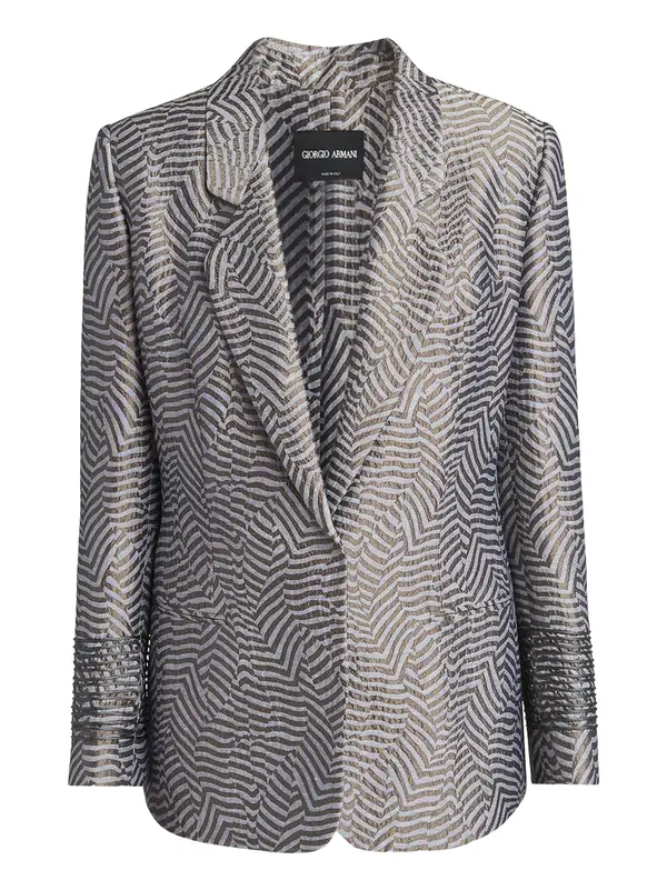Giorgio Armani Animalier Jacquard Blazer - Solid Dark Grey