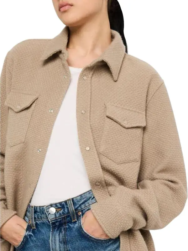 GOD & APOS;S TRUE CASHMERE God's True Cashmere Waffle Shirt Jacket - Blush